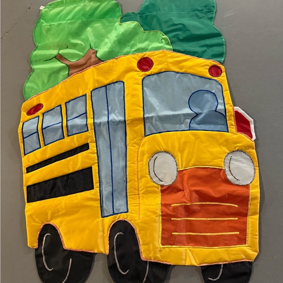 Wall Decor | Quilted School Bus Flag Or Wall Hanging | Poshmark